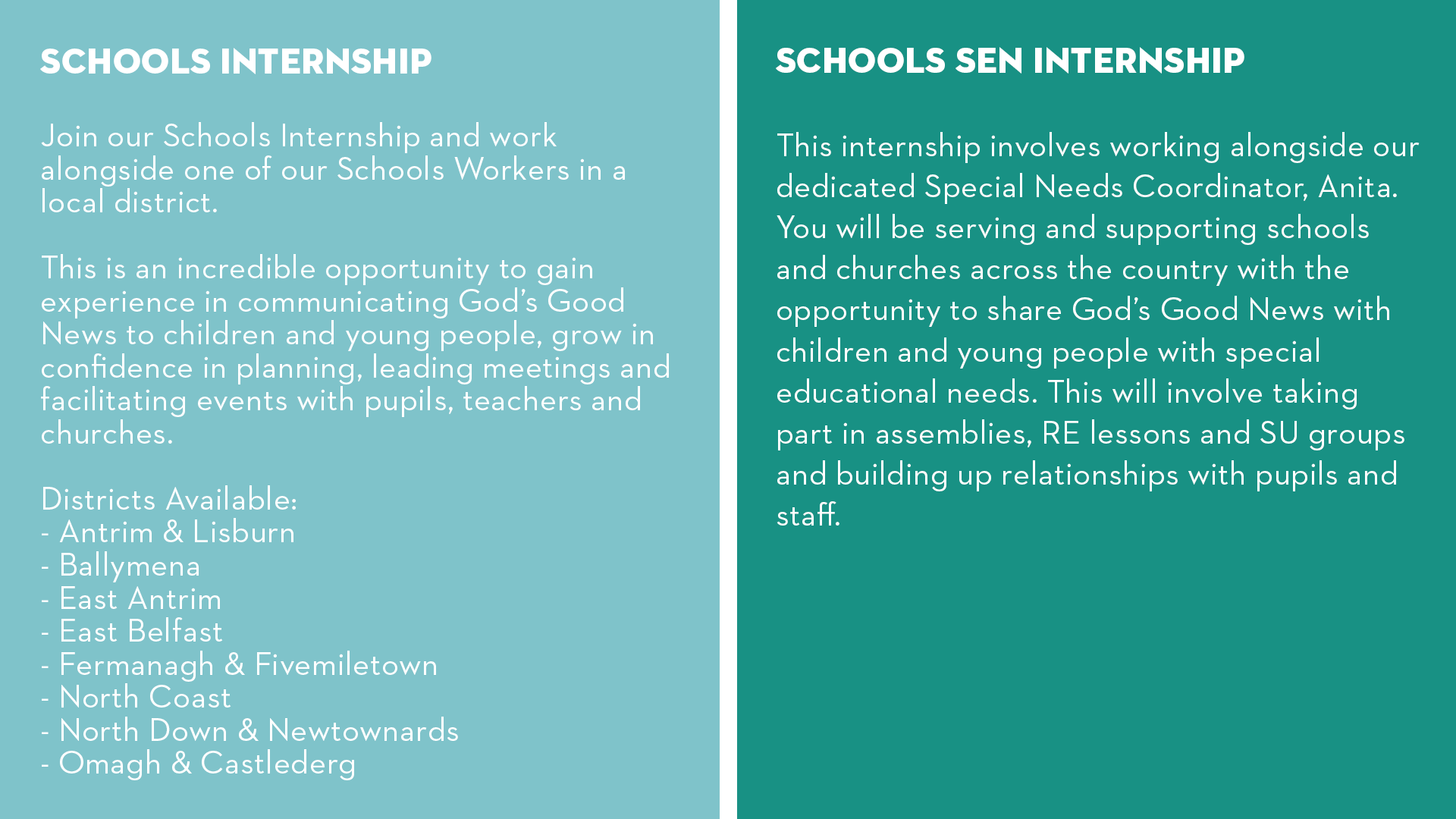 Internships - SUNI Scripture Union Northern Ireland